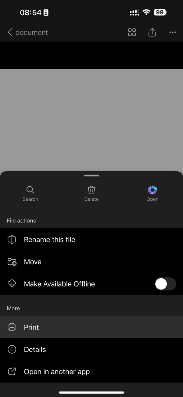 Microsoft OneDrive: How to Print Document